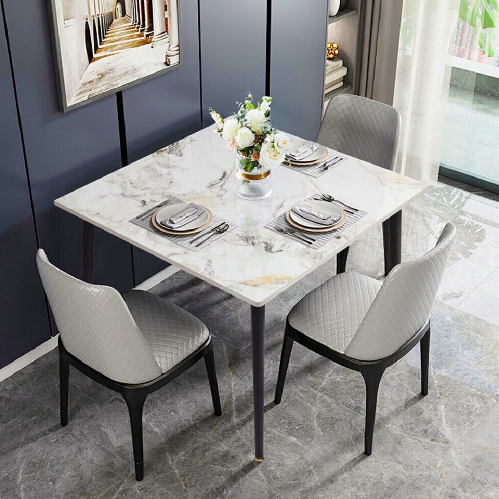 FATIVO Esstisch Küchentisch Esszimmertisch Marmor 80x80cm 4 Personen ...