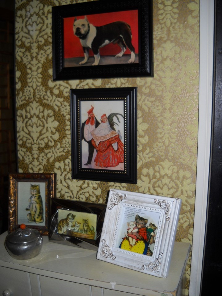 COLLIE DOG PROFILE 4 X 6 brown WOOD frame animal picture Victorian ...