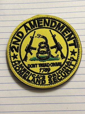 Don't Tread On Me Snake Guns 2nd Amendment Embroidered Biker Patch Hook ...