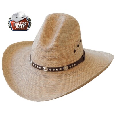 BRONCO Toasted Palm GUS ~COWBOY HAT~ Western PALM LEAF ~ Durable Straw ...