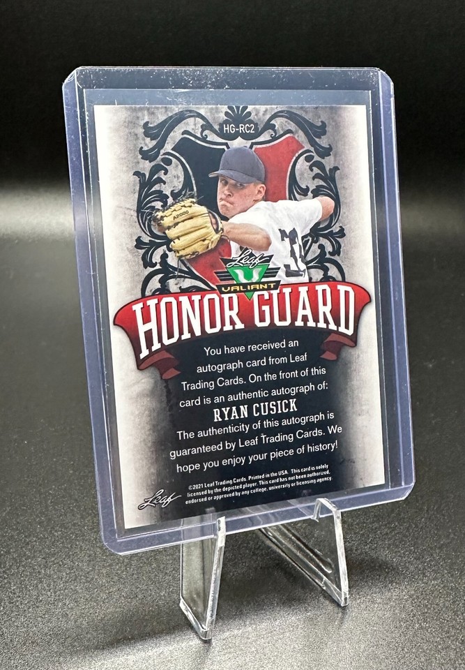 2021 Leaf Valiant RYAN CUSICK Auto Green Honor Guard Athletics SP RC ...