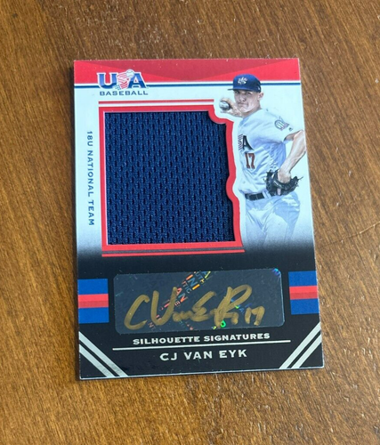 CJ Van Eyk 2017 USA Baseball Game Blue Jersey Gold Ink Auto #38 Blue ...