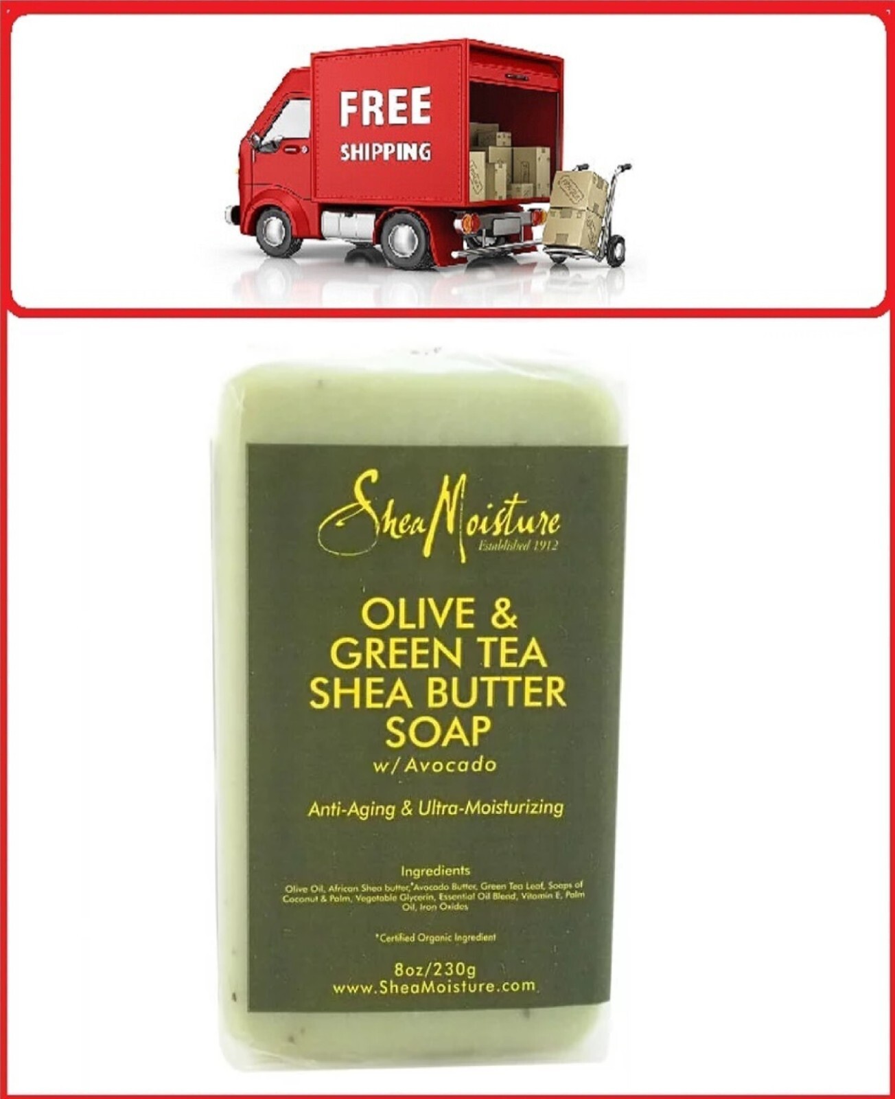 2pk Shea Moisture Olive - Green Tea Shea Butter Bar Soap 8 Oz for sale ...