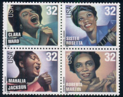 #3219A, 32¢ GOSPEL SINGERS STAMPS LOT OF 75 BLKS. OF 4, SPICE UP YOUR ...