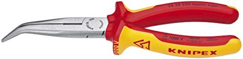 Knipex 2628200SBA Long Nose Pliers w/Cutter, 40 Degree Angled, 1000V ...
