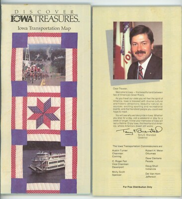 Vintage 1989 Iowa Official Road Map – State Highway Dept. (US 20 ...
