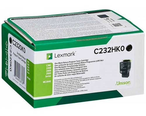1 x Lexmark Black Original OEM Toner Cartridge C232HK0 - 3000 Pages ...