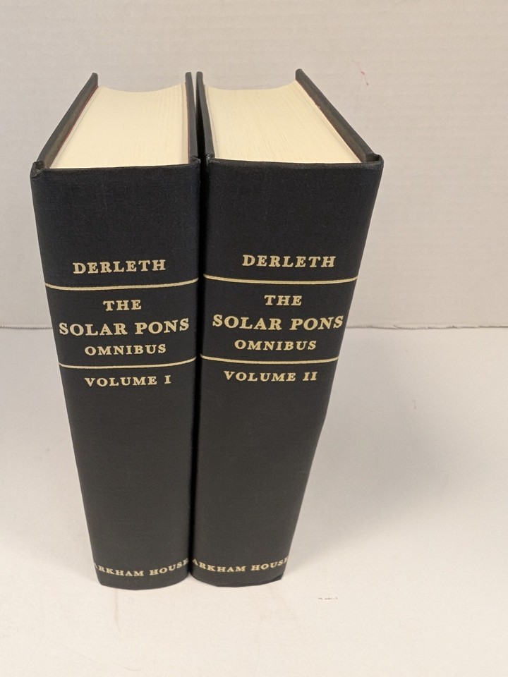 August Derleth The Solar Pons Omnibus Arkham House 2 Volumes HC Book ...