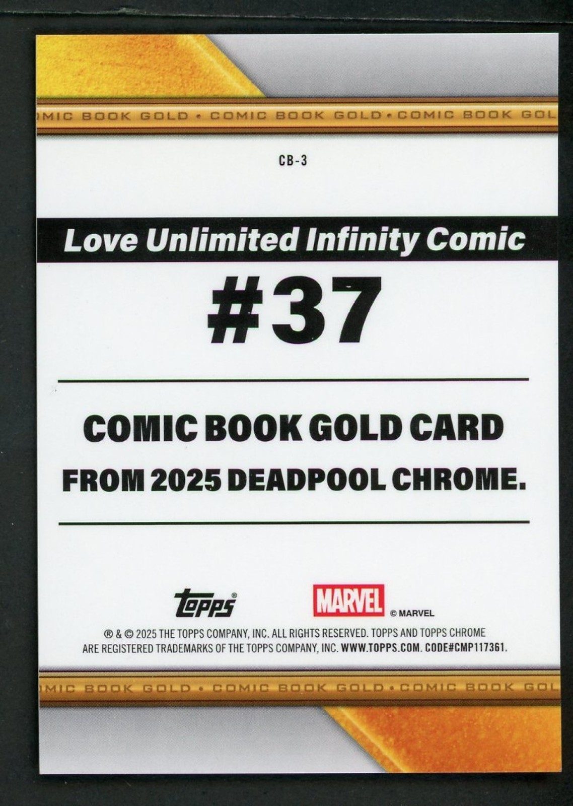 2025 Topps Deadpool Chrome Deadpool Gold Refractor Comic Book Gold #/50 ...