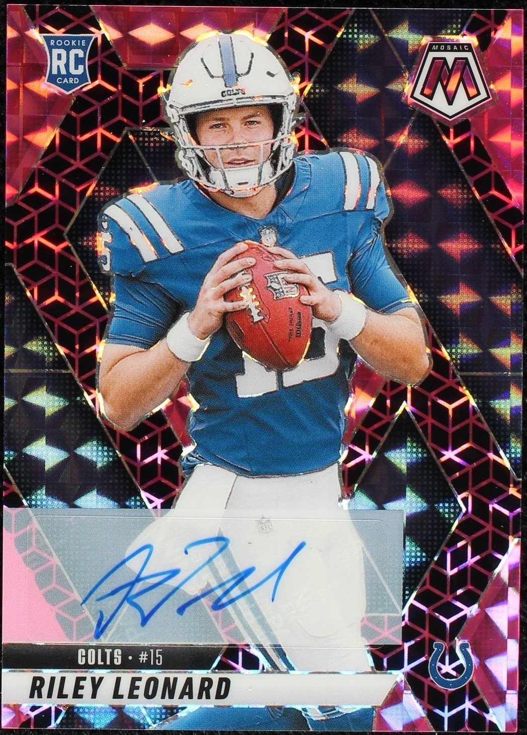 2025 Panini Mosaic - Rookies Riley Leonard #372 Spectris Pink Mosaic ...