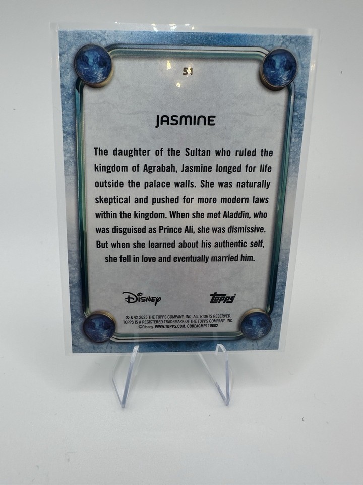 Jasmine 2025 Topps Disney Wonder Base Princess Jasmine #51 | eBay