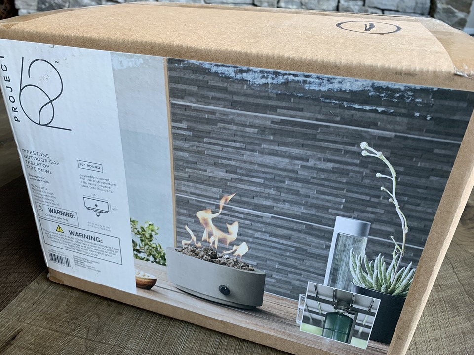 New! -Fire Bowl -Outdoor -Tabletop - Propane - Envirostone Concrete ...