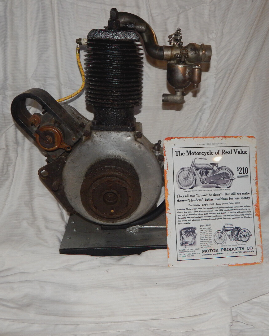 Antique Motorcycle Engine 1914 Flanders Model B Historical American ...