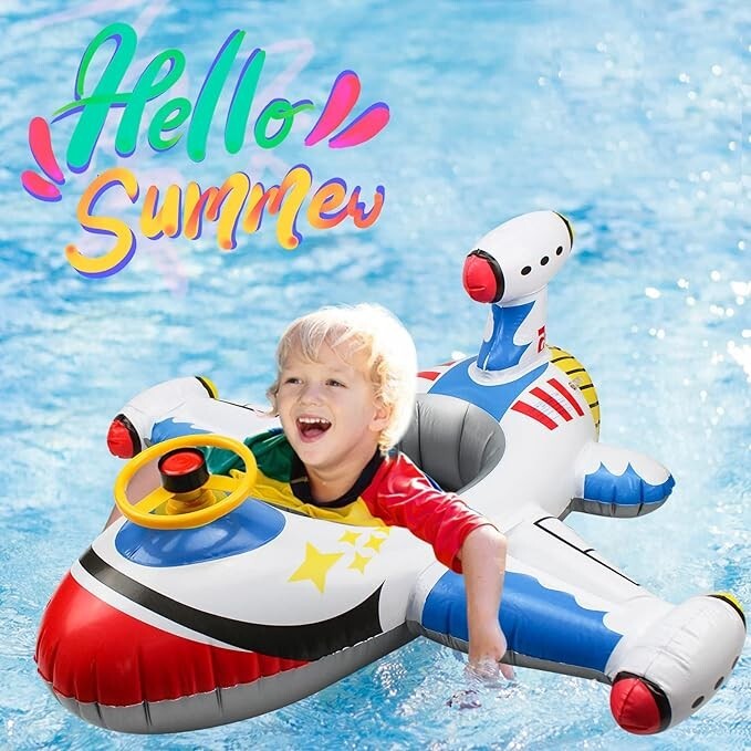 Growinlove Baby Pool Float Inflatable Airplane - Baby Floats with ...
