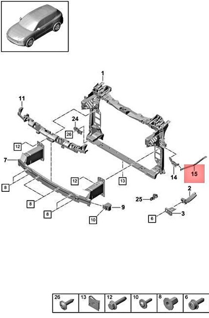 PORSCHE CAYENNE 9Y0 LEFT PANEL SUPPORT BRACE 9Y0805527C ORIGINAL for ...