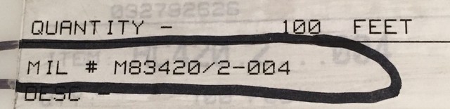 75 FT M83420/2-004 Mil-Spec Stainless Steel Cable 3/32 Diameter 7/19 ...