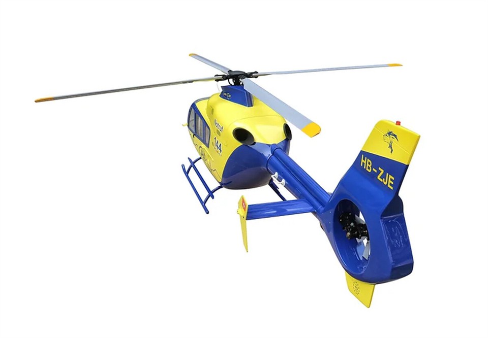 800 Yellow Blue T2 KIT EC-135 ARF 800 Size ARF Lions Air RC Helicopter ...