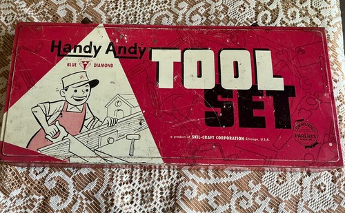Handy Andy Tool Chest Vintage Collectors Kids Tool Box And Tools ...