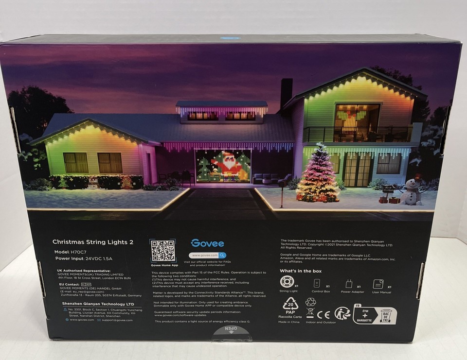 Govee Christmas Lights 2 RGBWIC 164FT 500Leds String Lights for Holiday ...