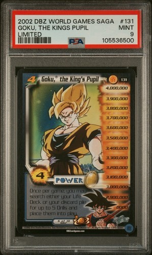 2002 DBZ Score - #131 Goku, The King's Pupil Limited Rare POP 1 PSA 9 ...
