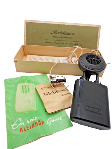 +ANTIK+ Hörgerät / Ear Trumpet / Gerät / Rochhausen / OVP mit Rechnung ...