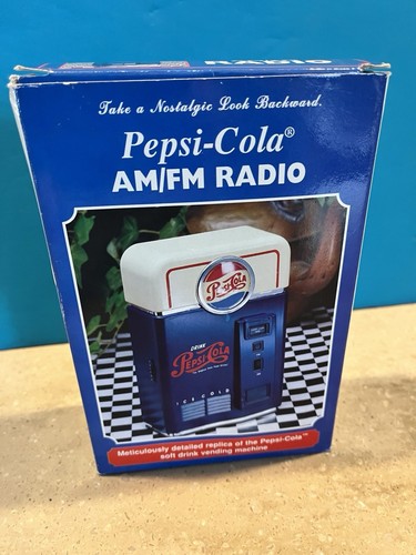 Pepsi Cola Vintage Ice Cold Vending Machine AM FM RADIO 1998 in Box ...