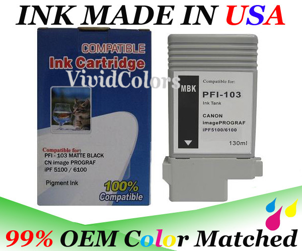 Adaptable PFI-103 MBK Compatible ink cartridge for Canon ipf 5100 Matte ...
