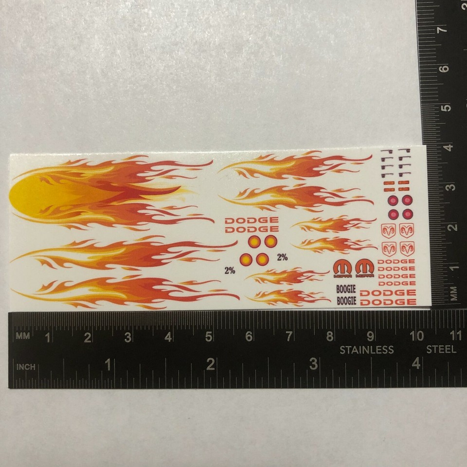 Clear 1:64 Waterslide Decal for 66 Dodge A100 Van Fire Flames | eBay