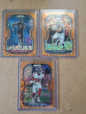 2020 Panini Prizm Orange Disco Darius Slayton / Jack Doyle / Isiah ...