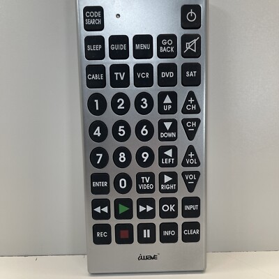 IWave Super Size Universal Remote TV VCR DVD SAT Cable XL Button Remote ...