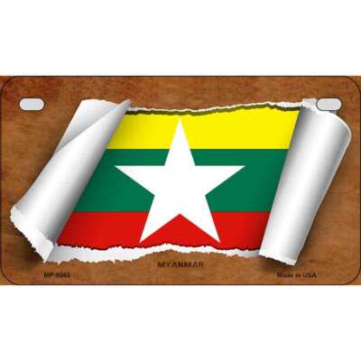 Myanmar Flag Scroll Novelty Metal Motorcycle Plate MP-9243 | eBay