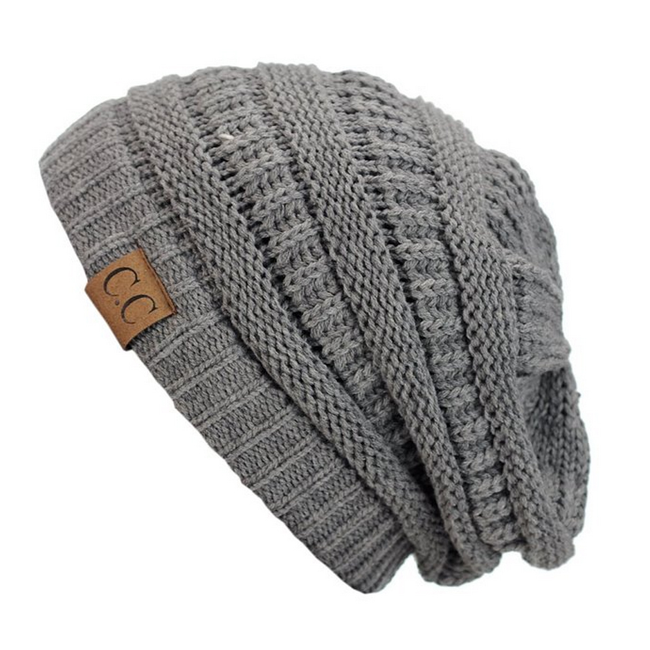 Brand New CC Beanie Womens Cap Hat Skully Unisex Slouch Color Cable ...