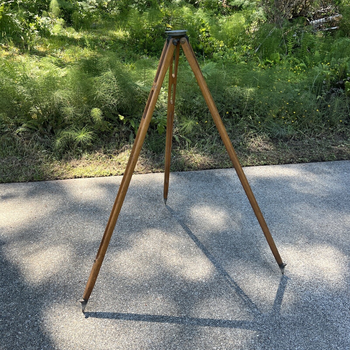 Antique Surveyor Wooden Tripod Antique Vintage Timber & Brass Archer