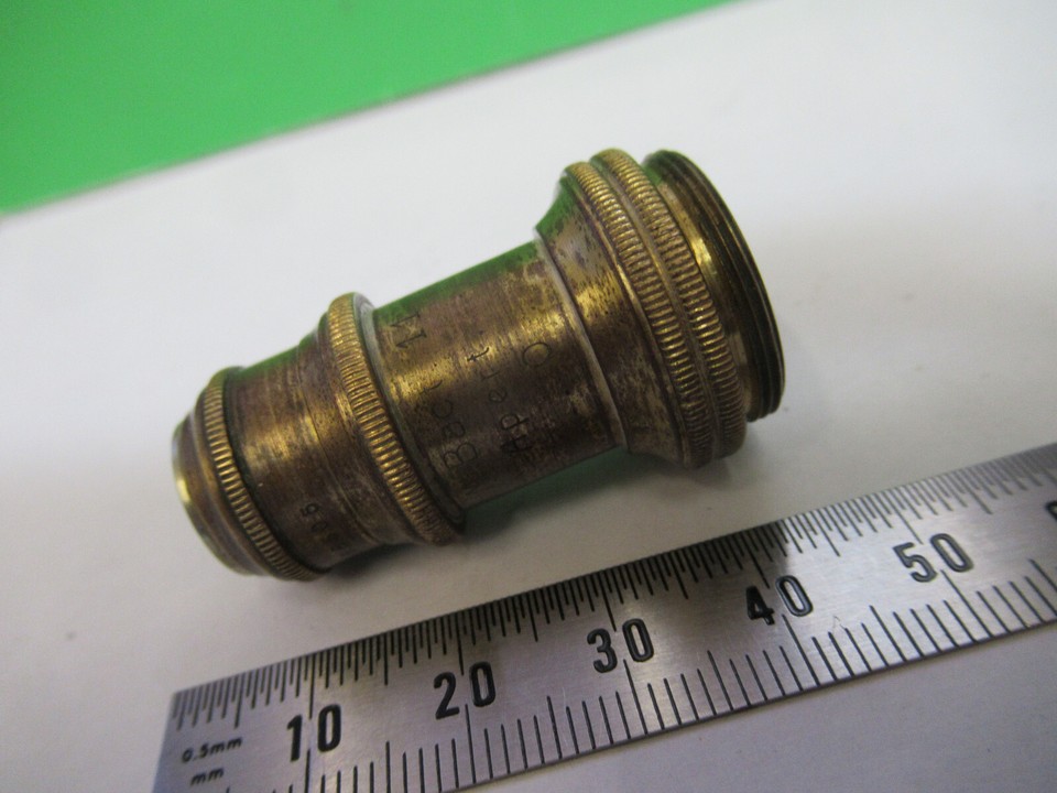 ANTIQUE BRASS ERNST LEITZ OBJECTIVE MICROSCOPE PART AS PICTURED &H9-A ...