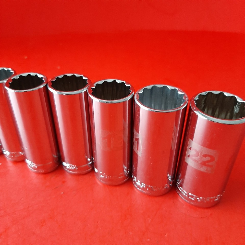 Craftsman Easy Read 13 Piece 3/8 Dr 12pt Deep Metric Socket Set 9-19 ...