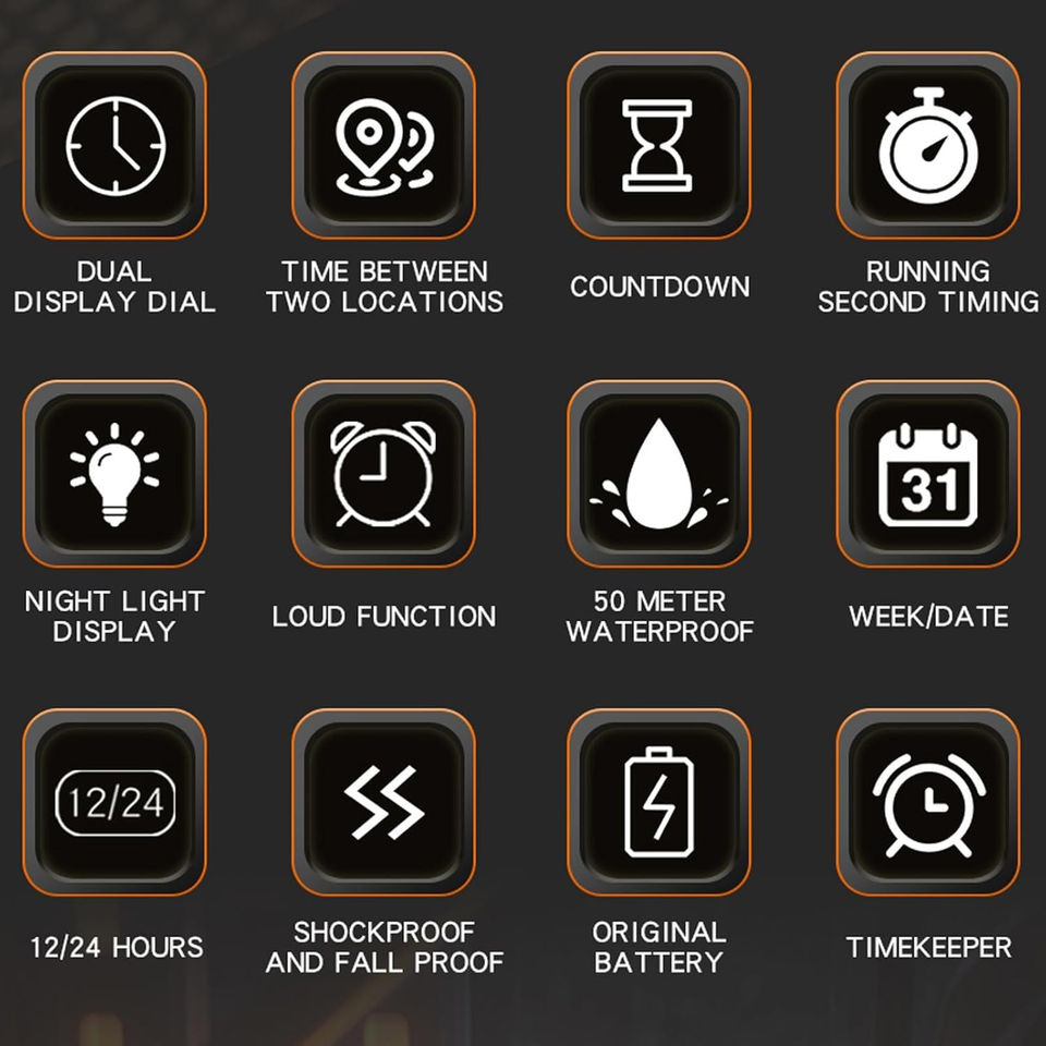 Designer Men's Watch – Rectangle Dial, Digital Analog, Stopwatch ...