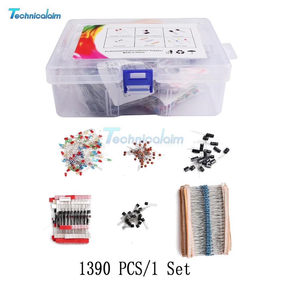 1390PCS/box Electronic Components Kits Resistor Capacitor LED Transistor Diode- | eBay