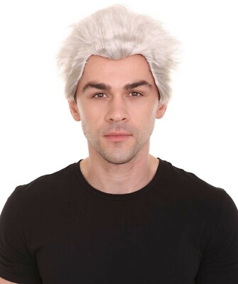 Men White Short Slicked-back Wig Cosplay The Terminator Halloween Party ...