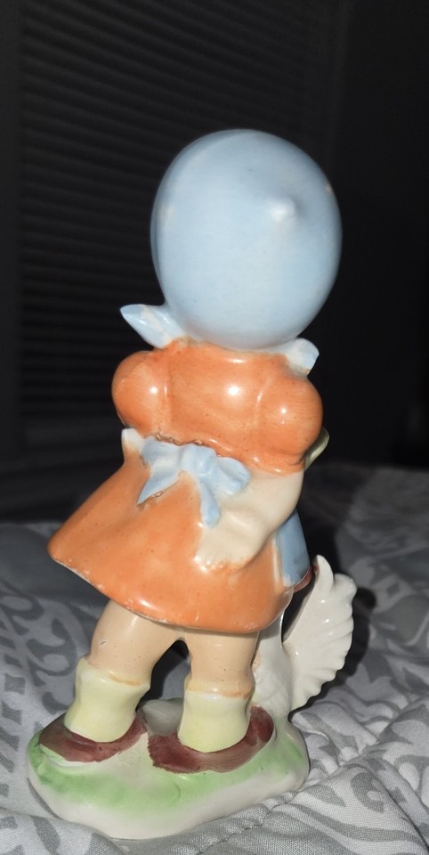 Hummel Like Figurine - Girl Feeding Chicken | eBay