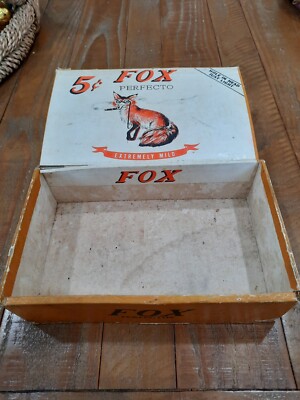 VINTAGE FOX PERFECTOS CIGAR BOX -/ 50 COUNT. EMPTY BOX. | eBay