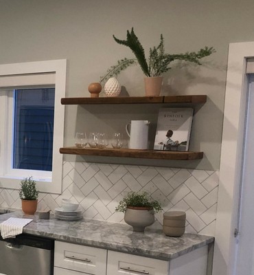 Floating Shelf - Reclaimed Barn Wood Shelves - Kitchen shelving ...