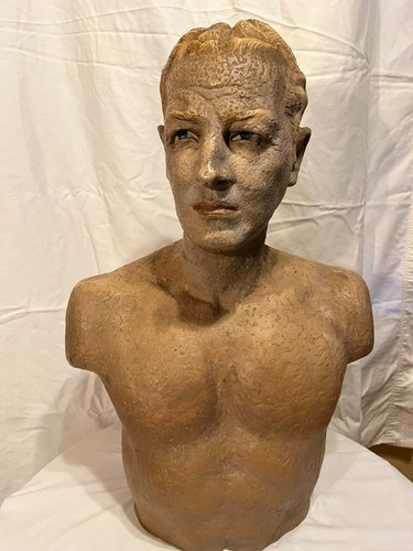 1920s vintage antique ART DECO plaster sculpture bust life like MALE ...
