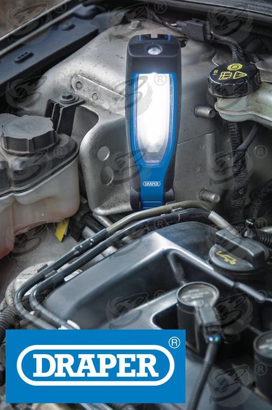 DRAPER WORK LIGHT SMD Torch Li-Ion 7W Rechargeable Cordless Inspection ...