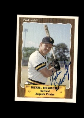 Michael Brewington 1990 ProCards Augusta Pirates authentic autographed ...