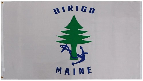 3x5 Dirigo Maine Naval Ensign White 100D 3'x5' Woven Poly Nylon Flag ...