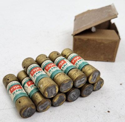 LOT OF 10 ECN-10 Federal Pacific 10 Amp Fuse Class K9- Next Day Option ...