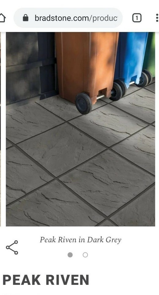 30 x BRADSTONE PEAK RIVEN DARK GREY PAVING FLAGS 600x600mm CODE 23031 ...