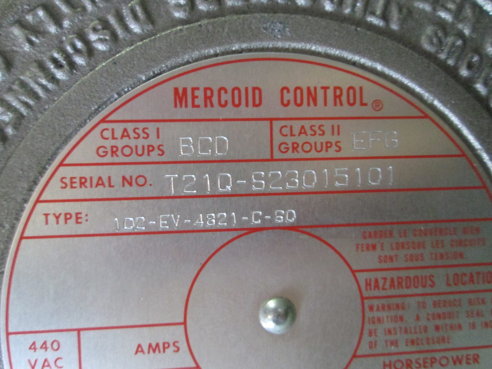 Mercoid Level Control Switch 102-EV-4821-C-60 For Hazardous Locations ...