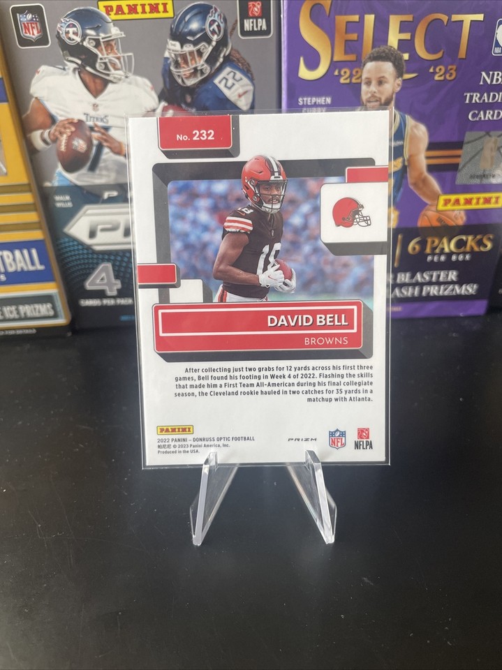 David Bell Rookie RC 2022 Panini Donruss Optic Pink Holo Prizm #232 ...