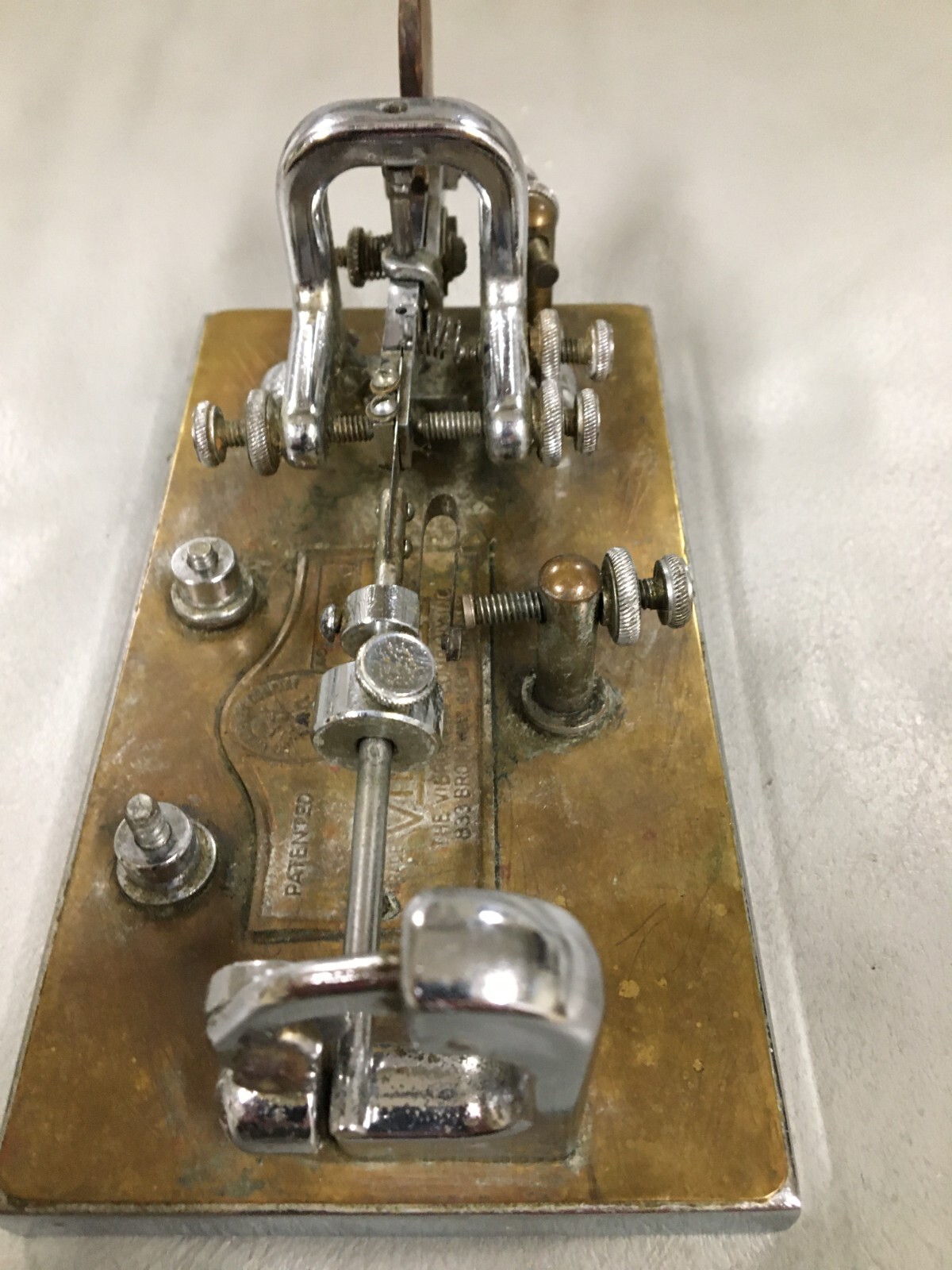 Vibroplex Telegraph Morse Key Gold Presentation Original #199882 less ...